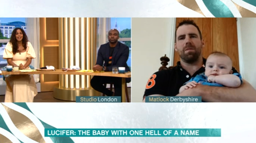 Baby Lucifer divides This Morning viewers as his father defends name