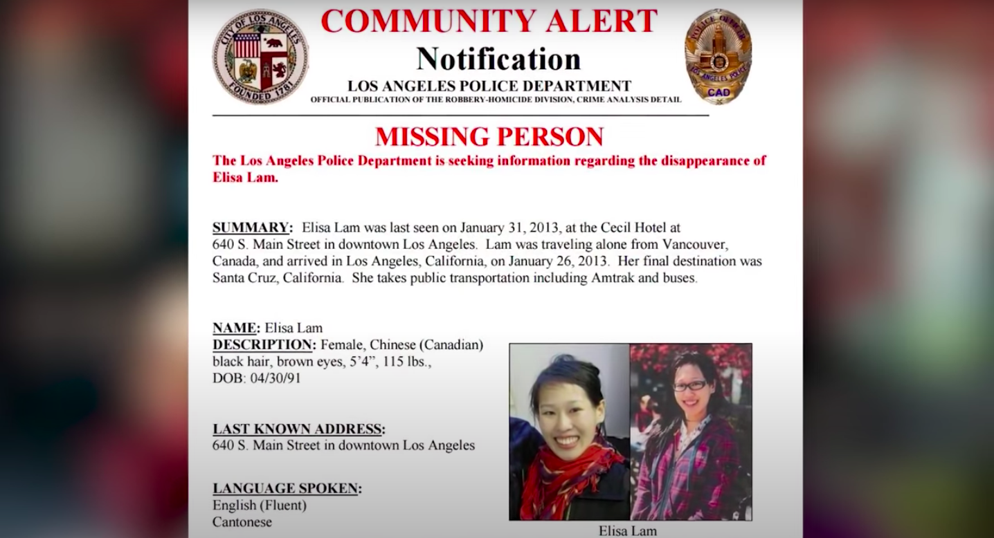 Netflix announce Elisa Lam series: student found dead in LA water tank
