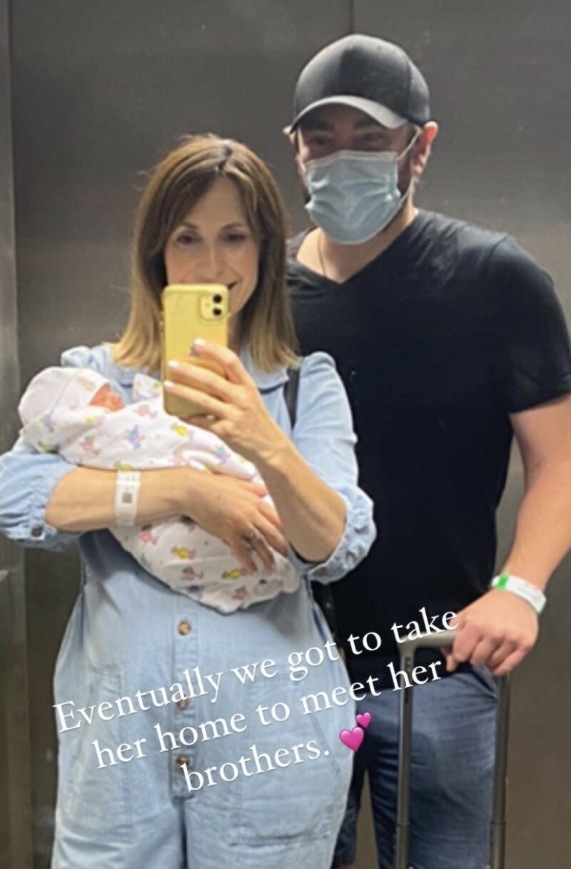 Alex Jones shares intimate snaps of baby daughter after birth