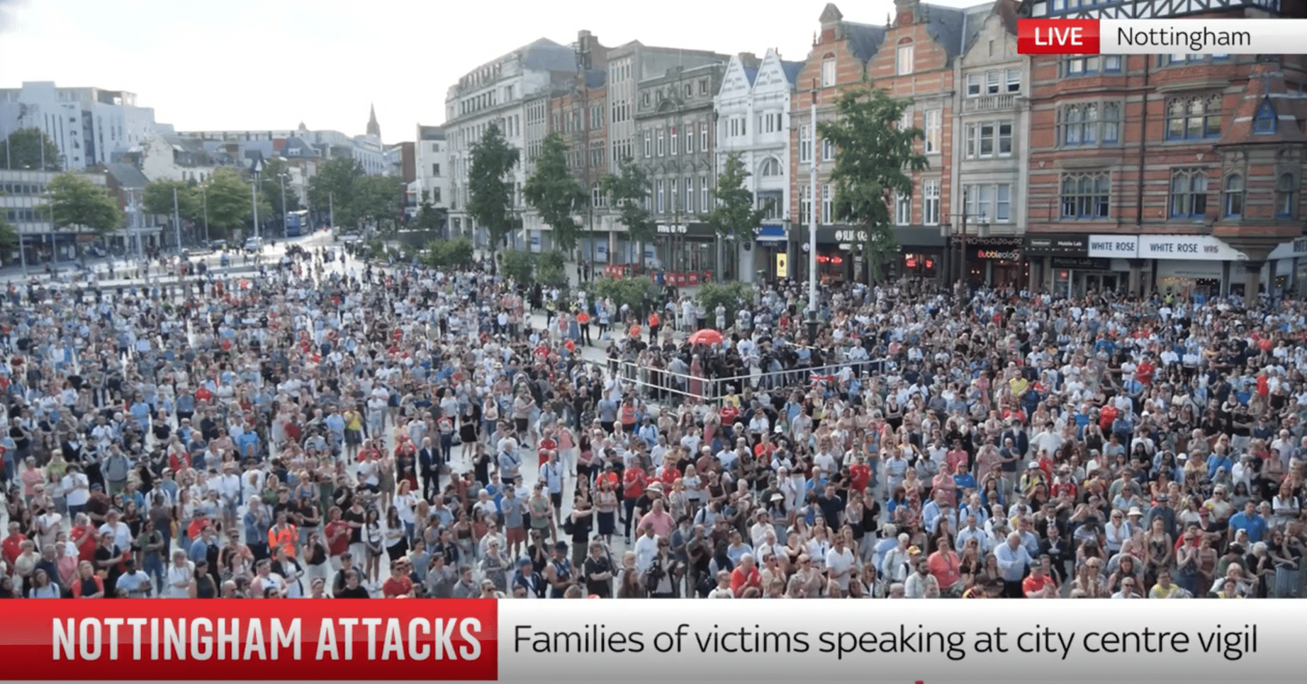 Nottingham holds vigil for attack victims Grace, Barnaby and Ian