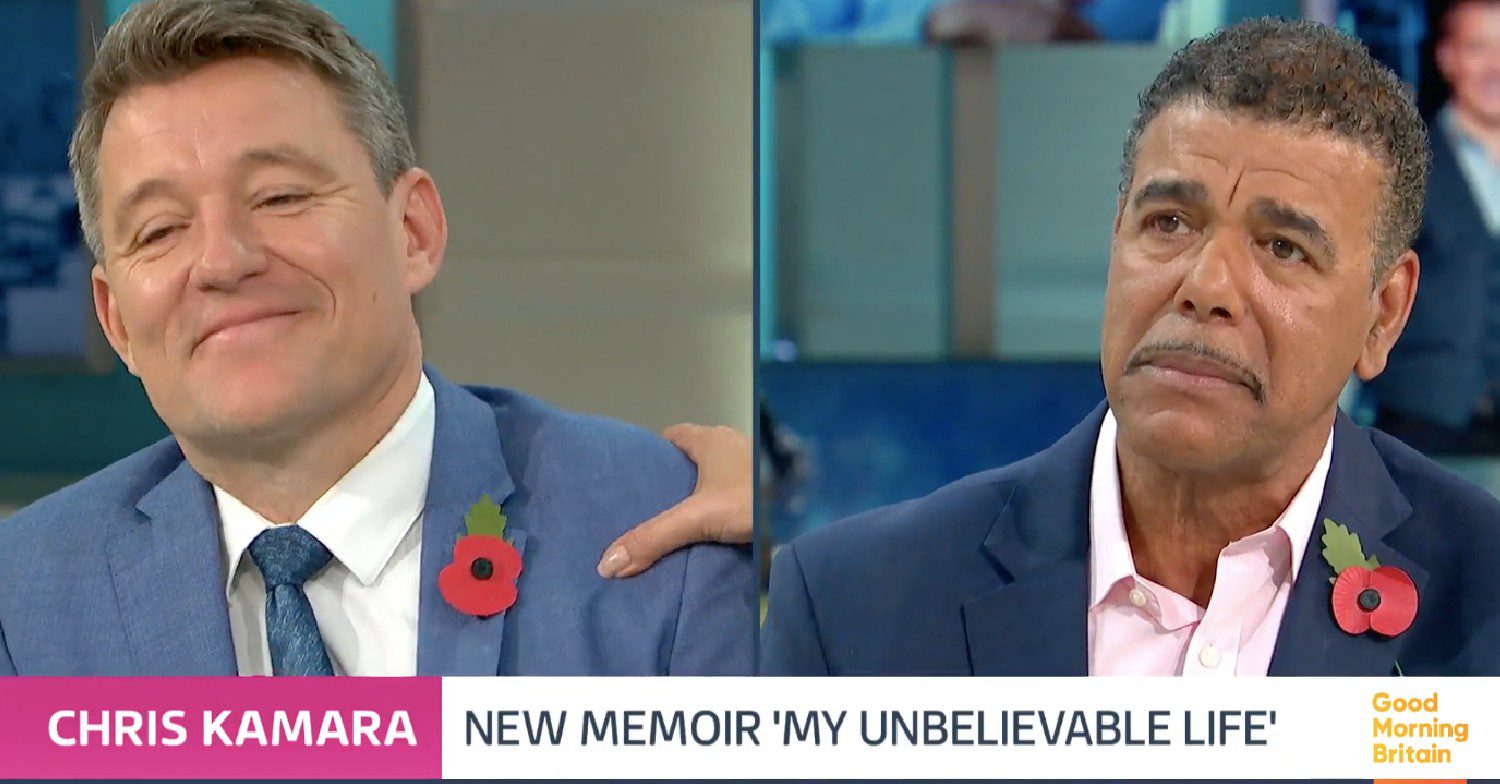 Good Morning Britain: Chris Kamara comforted by Ben Shephard