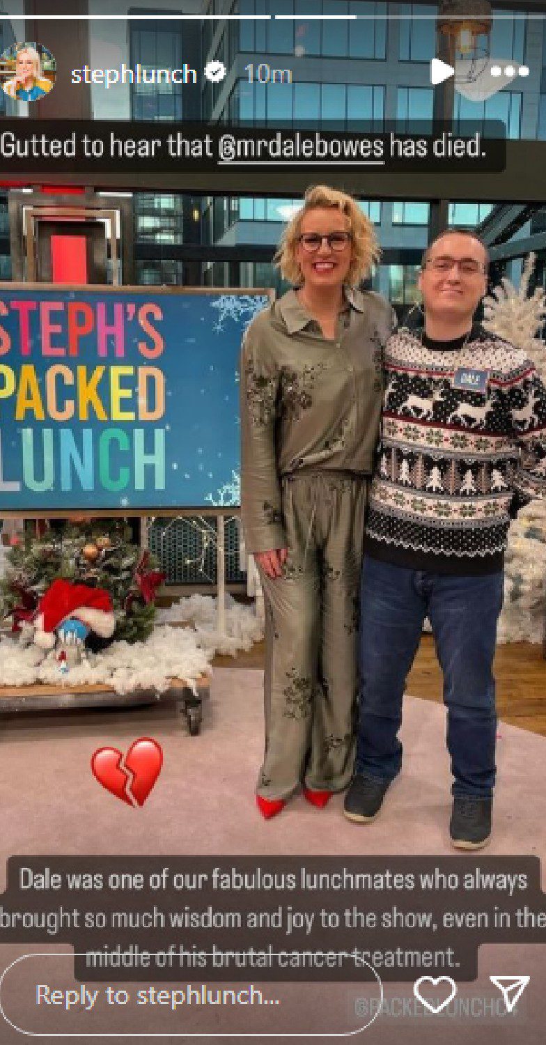 Steph's Packed Lunch star Dale Bowes dies after cancer diagnosis