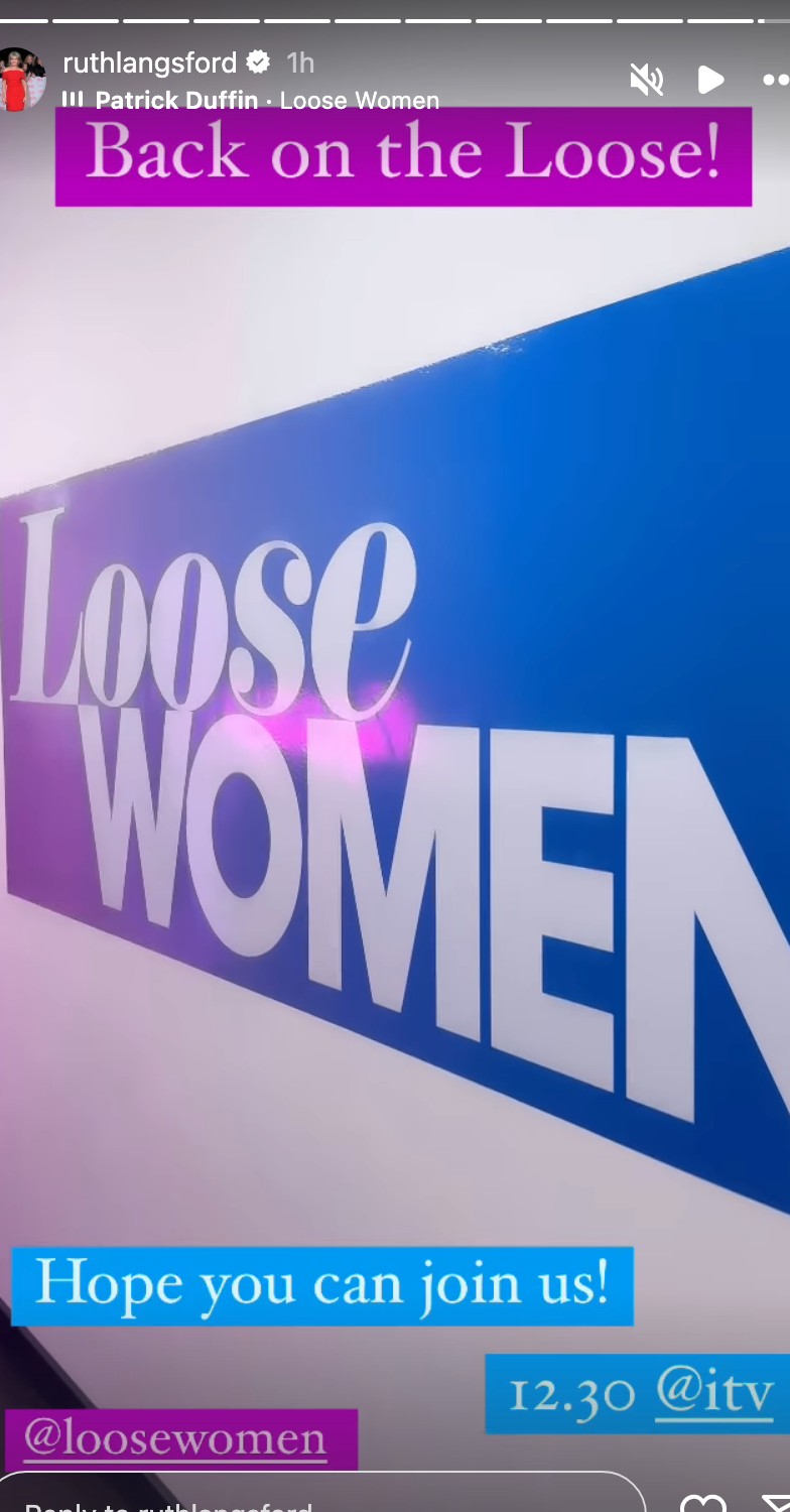 Ruth Langsford returns to Loose Women as she apologises