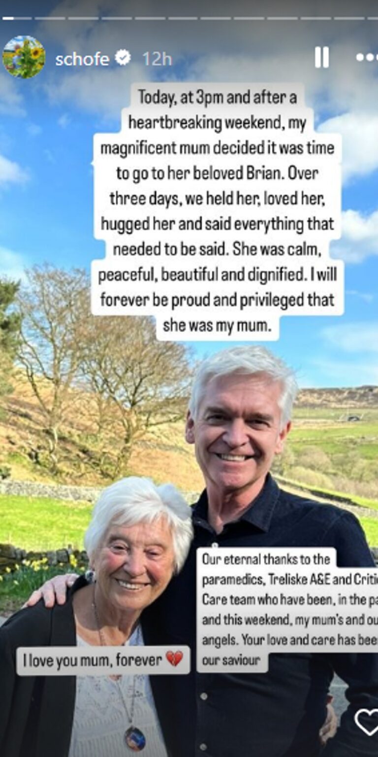 Phillip Schofield announces death of his mum as his daughter pays tribute