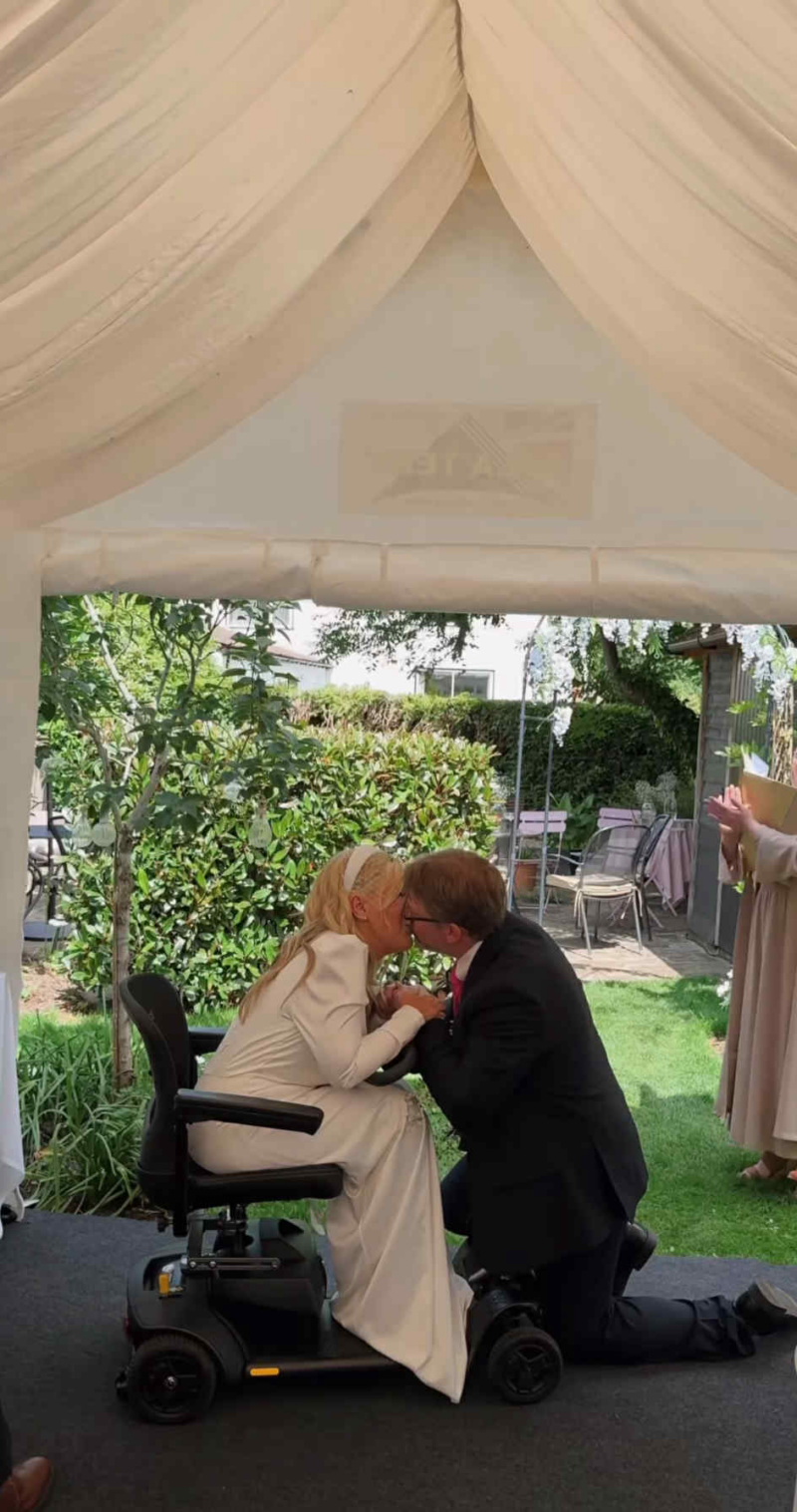 The One Show: Nikki Fox gets married to fiancé Dave in mum’s garden