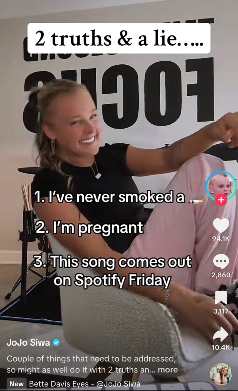 JoJo Siwa addresses claims she's pregnant with Chris Hughes' baby